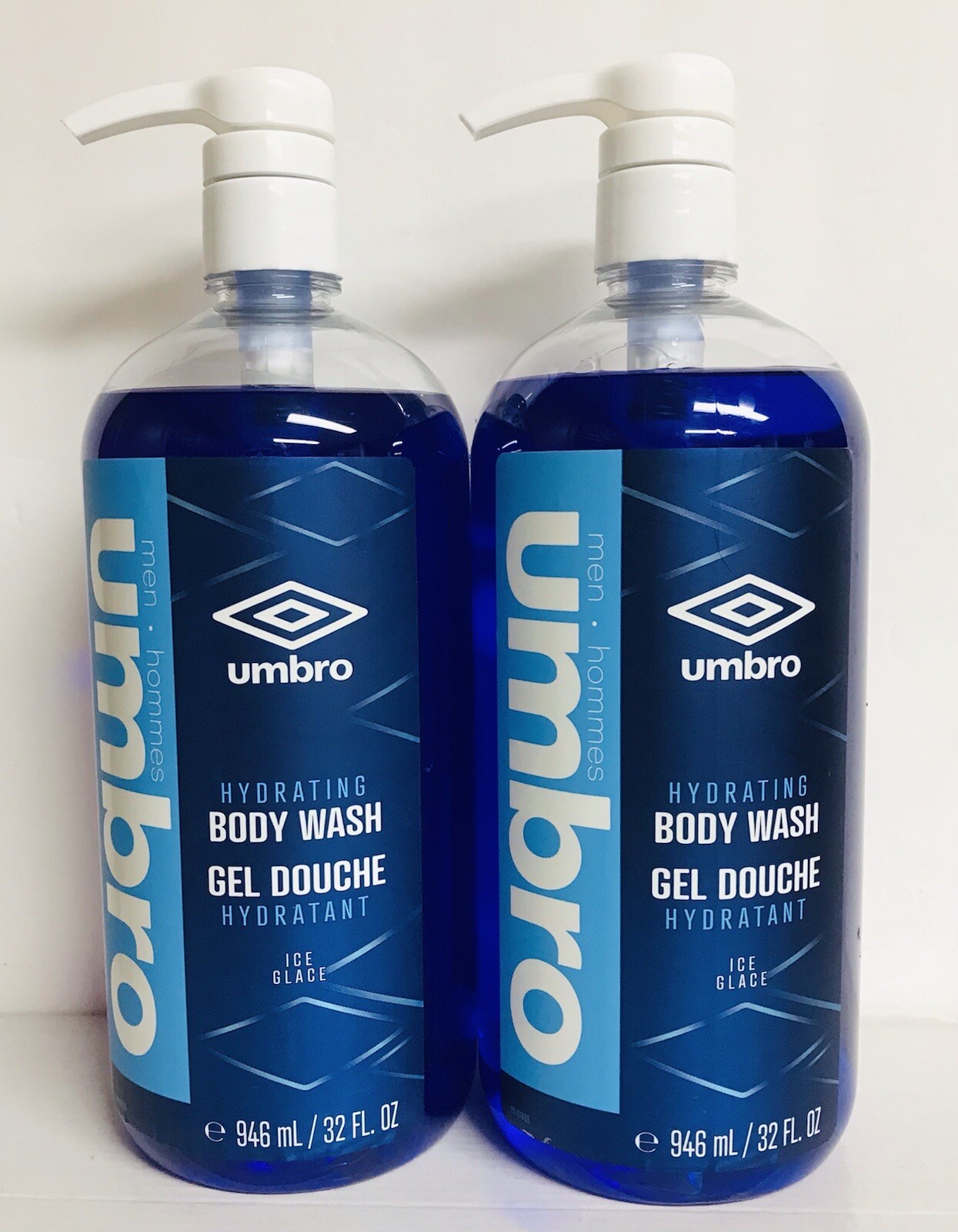 2 Bottles Umbro ~ Ice Glace Hydrating Body Wash for Men 32 fl oz Each ...