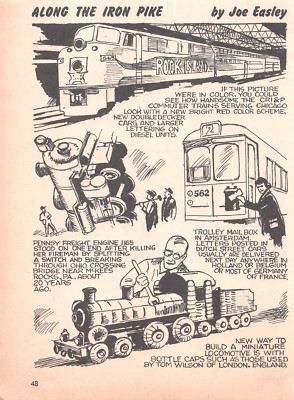 Cartoonist Joe Easley Along The Iron Pike Train Comic Draw Vtg Magazine ...