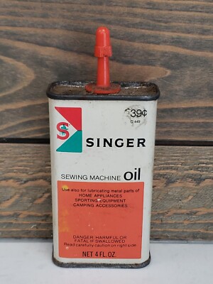 Vtg Singer Sewing Machine Oil C449 Can 4 Fl Oz 39 Cents Metal Tin Feels ...
