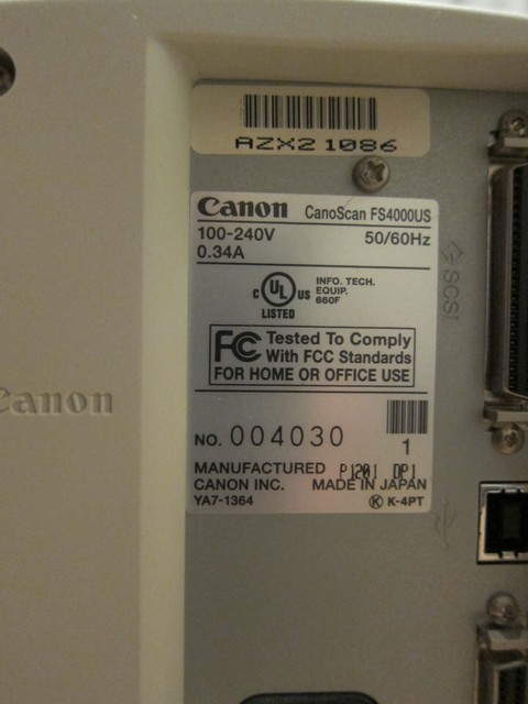 for Parts Canon CanoScan Fs4000us 35mm Film Scanner for sale online | eBay