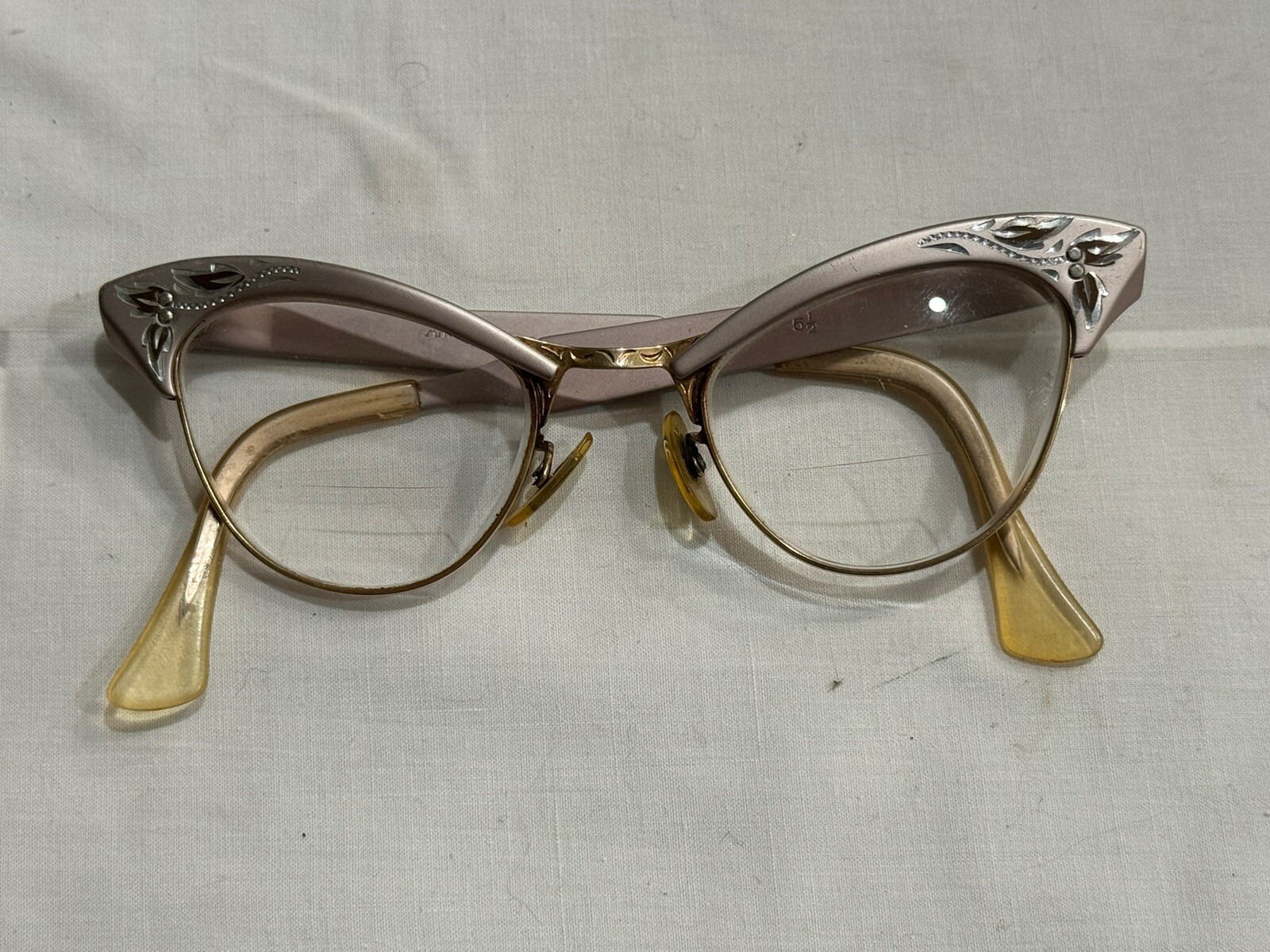 Vintage American Optical Cat eye Alum Frame Glasses ~… - Gem