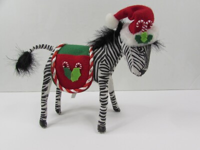 Annalee 7” Candy Cane Christmas Zebra in Santa Hat Doll 2007 ~ #808607 ...