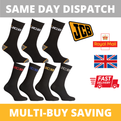 JCB Socks Range Thick Work Boot Socks Comfortable - Warm - Cushioning ...