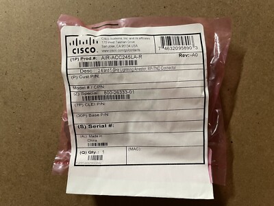 NEW Cisco Aironet AIR-ACC245LA-R Lightning Arrestor Surge Protector RP ...