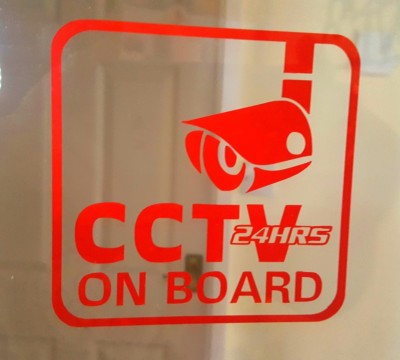 CCTV WINDOW CAR van boat STICKER DECAL 24HRS ONBOARD NORM/REVERSE ...