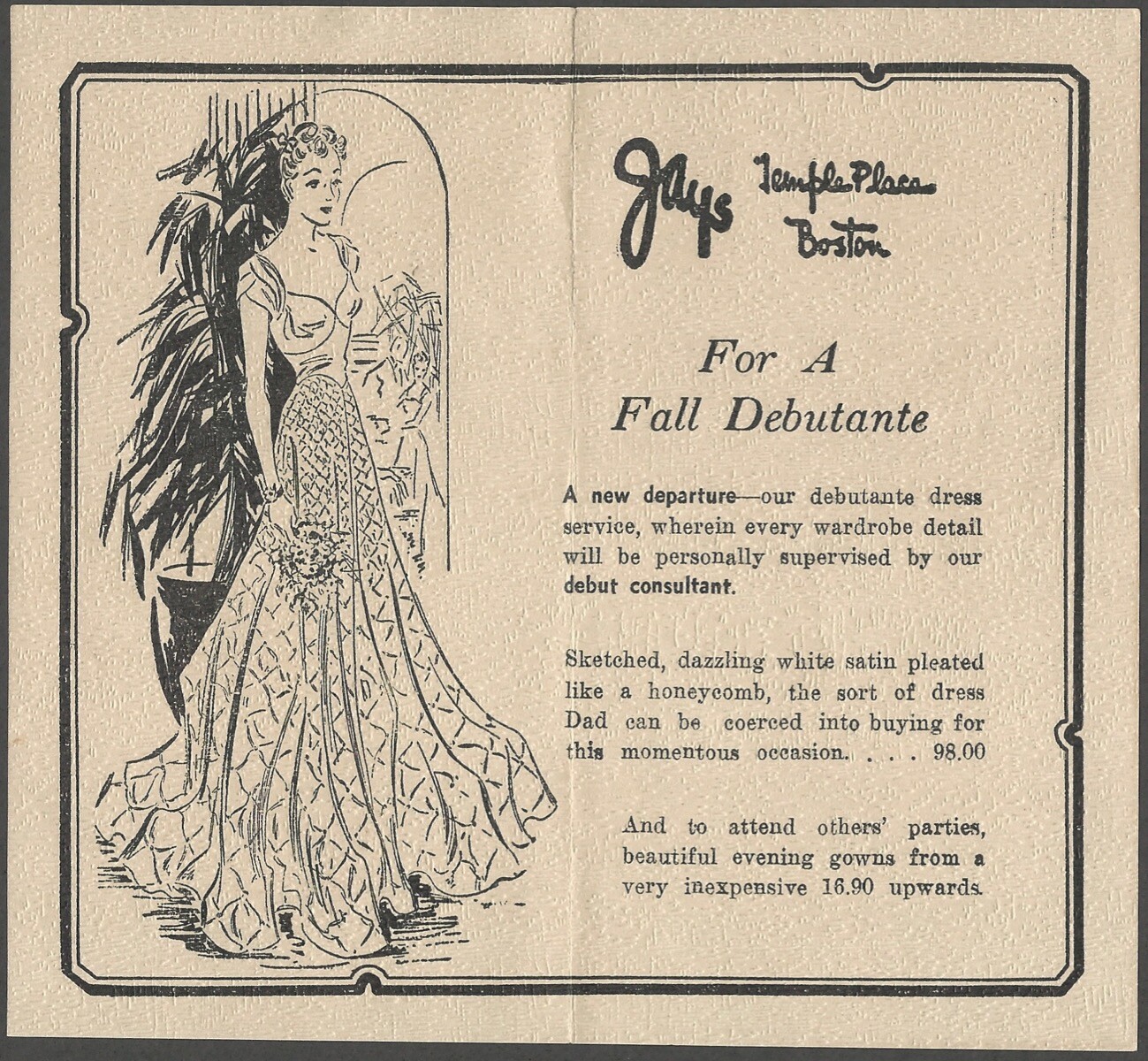 1930s Jays Womens Clothing Store Boston Fall Debutante Fashion Original ...