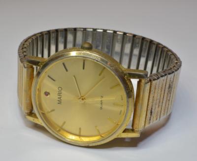 Mario Gold Color Men Watch Made Japan runs new battery | eBay