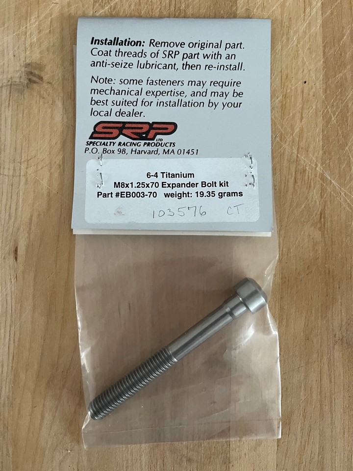 SRP 6-4 Titanium M8X1.25 x 70 Expander Bolt Kit - New | eBay