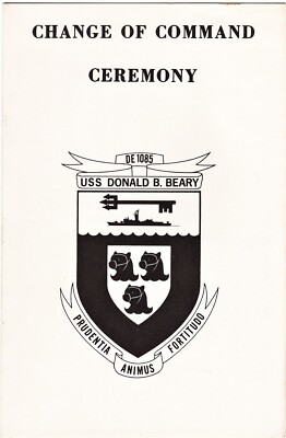 USS Donald B. Berry DE-1085 US Navy ships Change of Command program | eBay