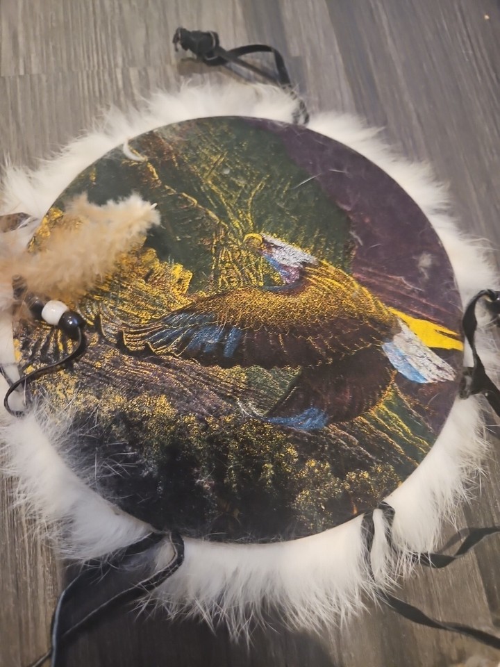 DREAM Catcher Native American Eagle Fur Wool Feathers Beaded Large | eBay