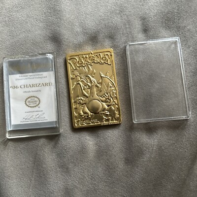 Pokemon CHARIZARD 23k Gold Plated trading cards | eBay