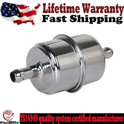High quality 9746 Universal Chrome Plated Canister Fuel Filter 3/8" ID ...