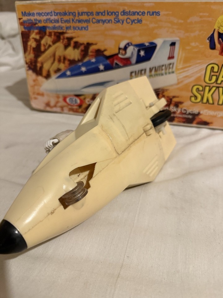 Evel Knievel Canyon Sky Cycle boxed 1974 stunt jet rocket car | eBay UK