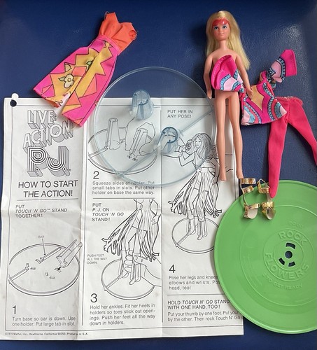 Vintage 70s Rock Flower Doll “Heather” w HTF dance stand & record- Very ...