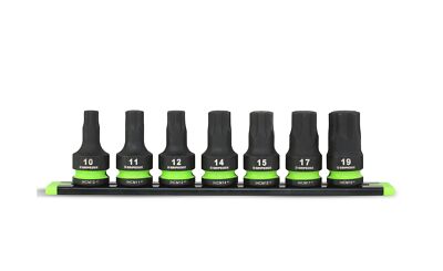 GRIPEDGE Tools | 7-PC - 1/2" Dr Short Metric Impact R.P.T. Hex Driver ...