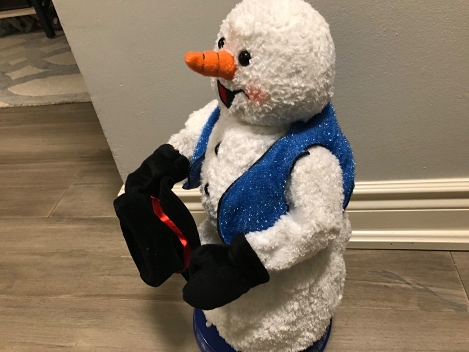 Gemmy Spinning Snowflakes Snowman SNOW MISER Dancing Singing - Please ...