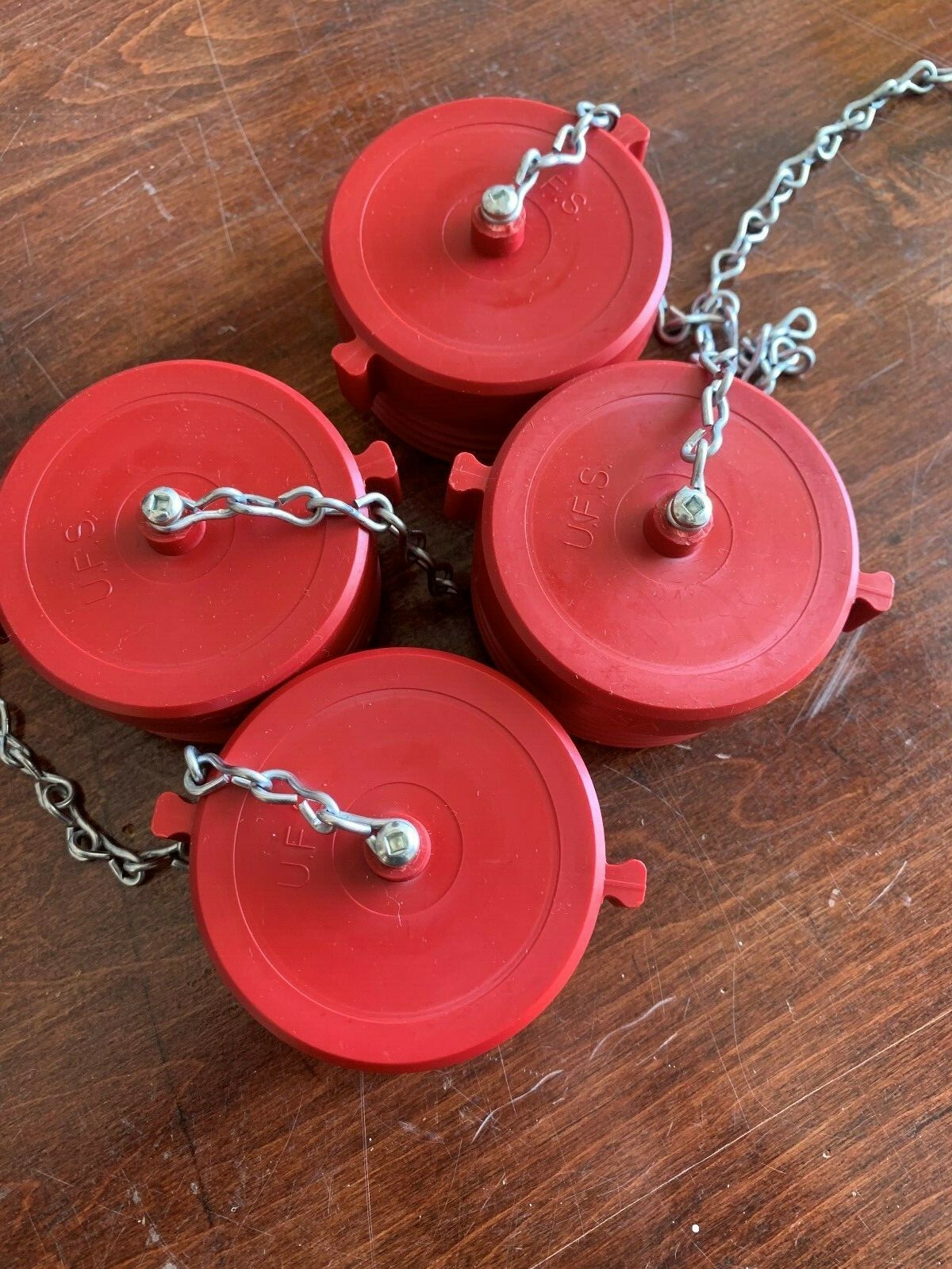 New (Lot of 4) 3” FDC Plug, Polycarbonate Red with Chain | eBay
