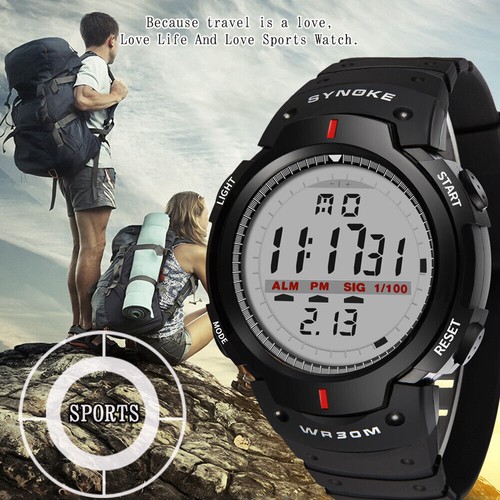 Waterproof Men's LED Digital Sports Watch Backlight Wristwatch Outdoor ...