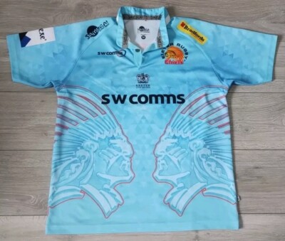 Exeter Chiefs Cup Rugby Shirt 2018/2019 - Samurai M Medium Jersey Blue ...