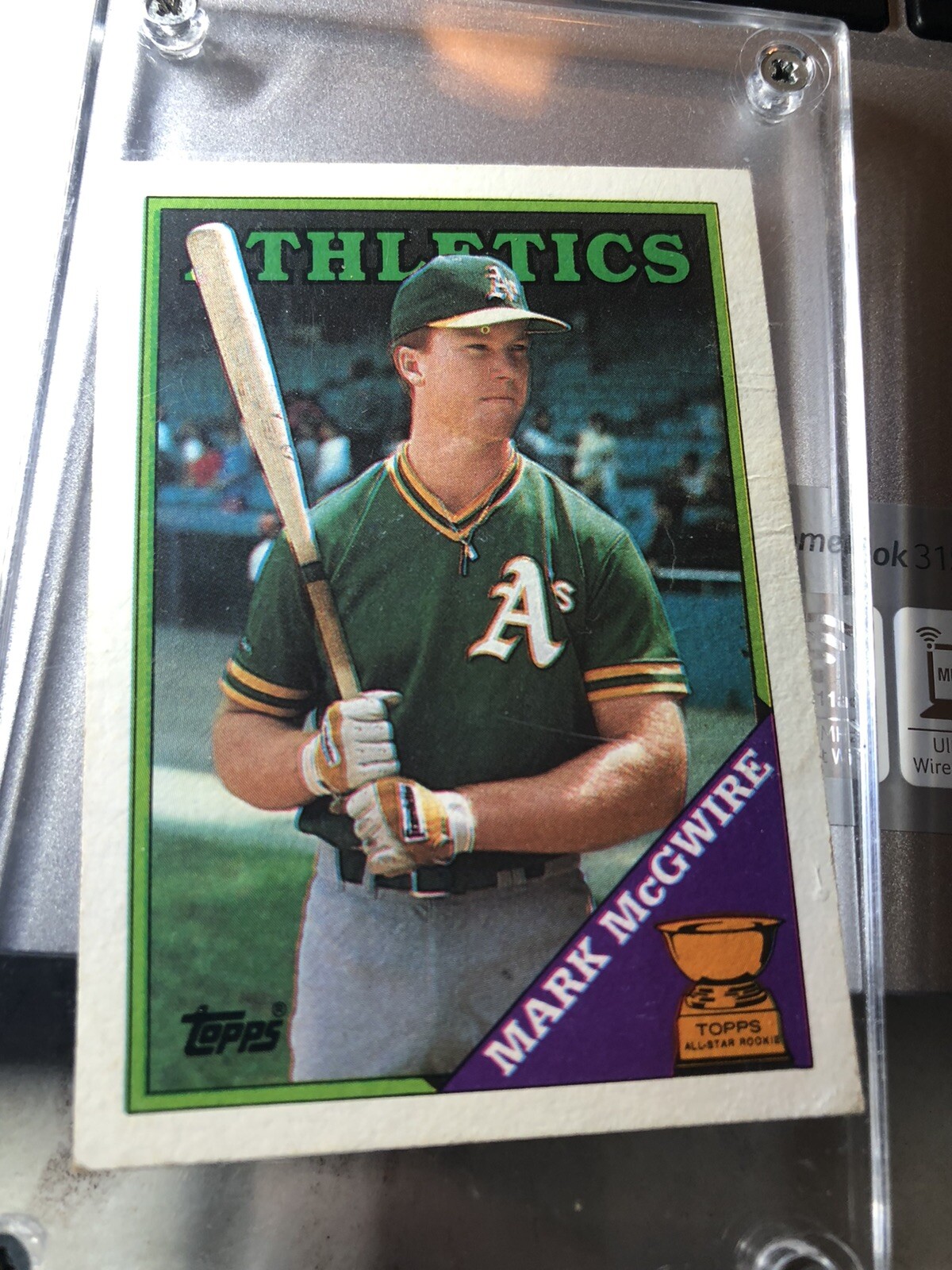 Topps Rookie Mark McGwire #580 Baseball Card ERROR CARD Blue Line ...