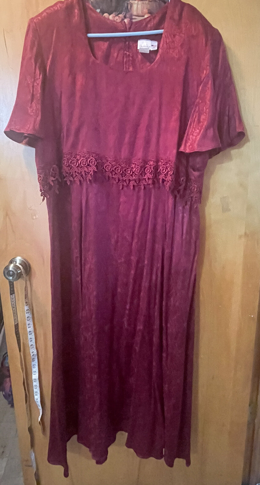 vtg FREDERICKS OF HOLLYWOOD womens Dress LAYERED LOOK LACE tie back ...