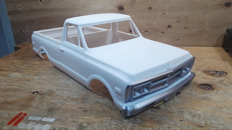 3D Printed RC CAR 1970s GMC Chevy C10 Truck 1/10 Body Shell Interior ...