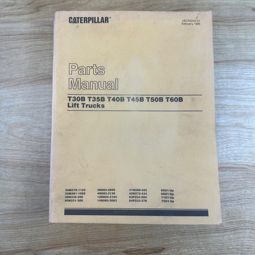 CAT Caterpillar Parts Manual T30B 35 40 45 50 60 B UEC422S-01 Lift ...