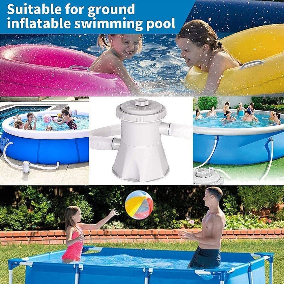 Swimming Pool Electric Filter Pump Paddling Pool Water Flowclear 110V ...