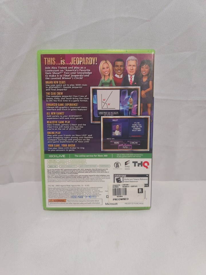 Jeopardy (Microsoft Xbox 360, 2012) 854436004886 | eBay