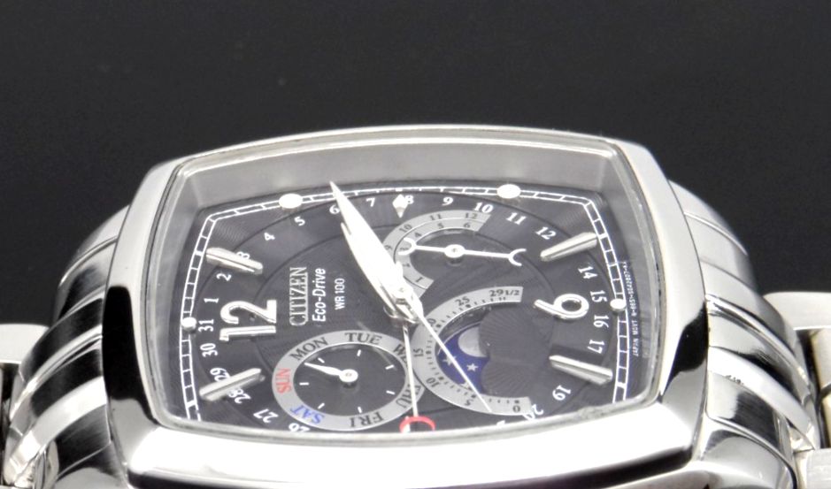 Citizen AP1031-51E Eco Drive Moon Phase 8651 Caliber Silver Tone Men's ...