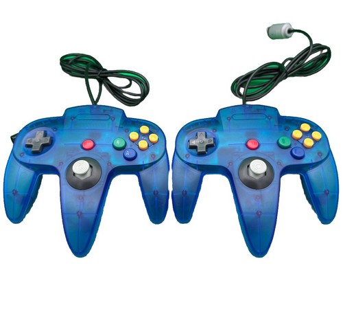 Lot Of 2 Pack Classic Wired Controllers For Nintendo 64 N64 In Clear ...