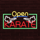 NEW "OPEN KARATE" w/BORDER 33x18x1 INCH LED FLEX WINDOW/WALL INDOOR ...
