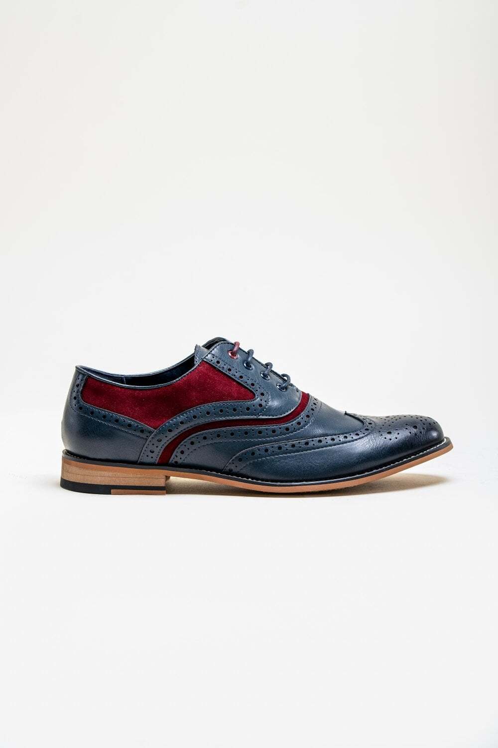 Mens Ethan Peaky Blinders Shoe Leather Brogue Style Col Tan,Navy ...