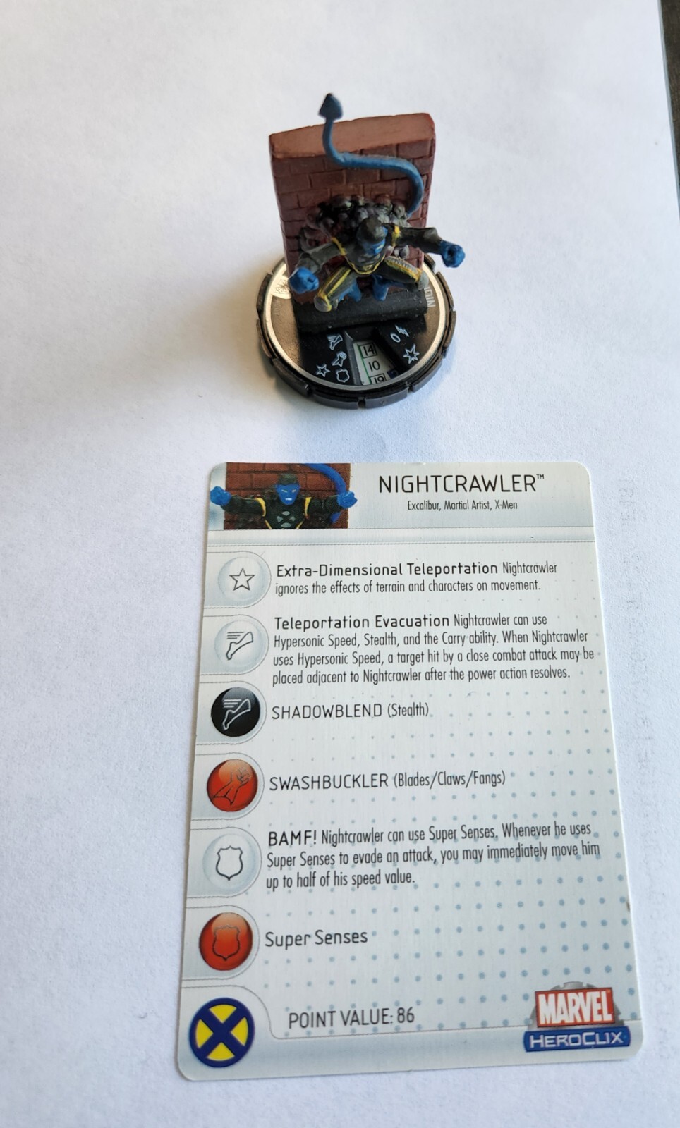 Heroclix Web of Spider-Man set Nightcrawler #047 Rare figure w/card ...
