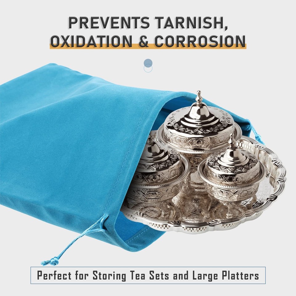 10 Pcs Silver Storage Bags Anti Tarnish Cloth Pouches for Jewelry ...