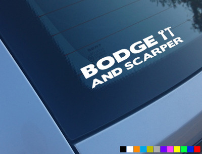 BODGE IT AND SCARPER FUNNY CAR STICKERS FIX DECALS VINYL WINDOW JDM ...