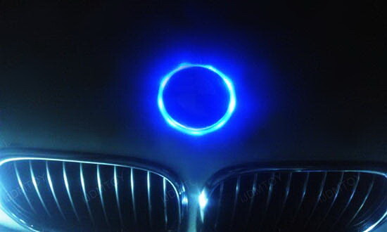 (1) 82mm Ultra Blue Emblem LED Background Light For BMW 1 3 5 7 Series ...