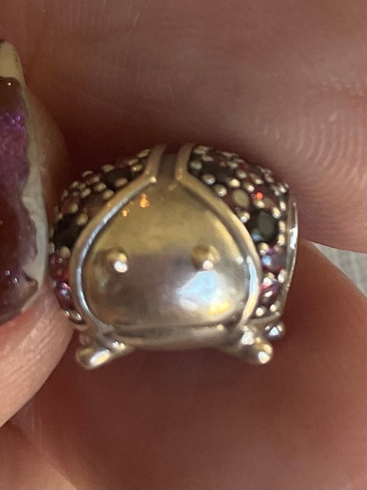Pandora ALE 925 Sterling Silver sparkle Lady bug charm | eBay