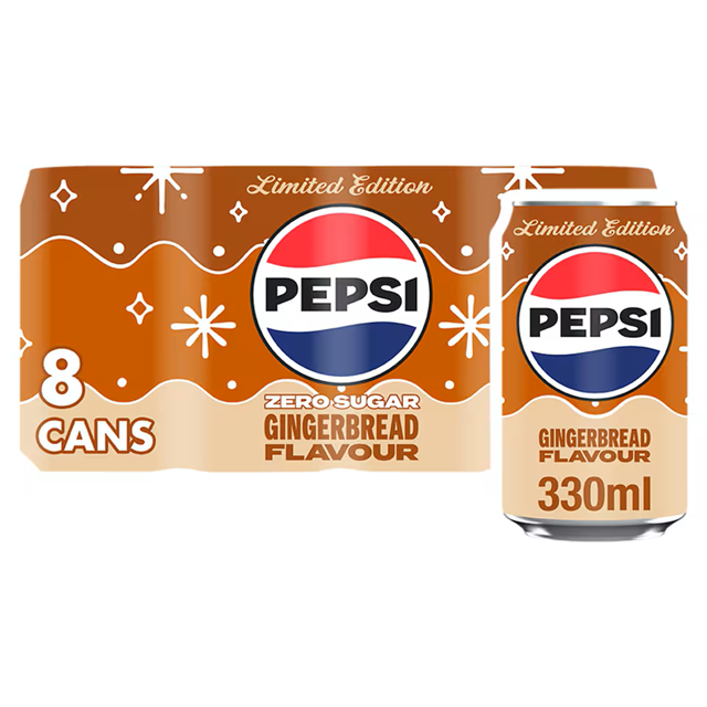 Pepsi Gingerbread Zero Sugar 8x330ml Limited Edition| UK Free And Fast ...