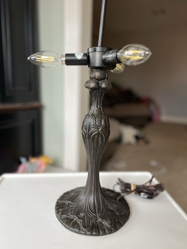 Vintage Tiffany Style Lamp Base With Three Light Bulbs | eBay