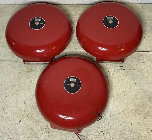 Lot (3) SIMPLEX 4080-8 Single Stroke Fire Alarm Bell 10" Gong 2.5 Amps ...