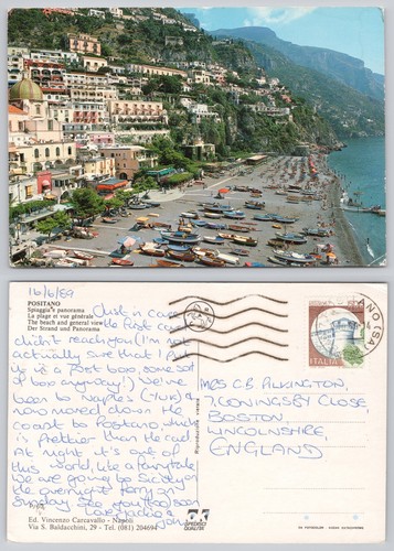 c41023 Positano SA Salerno Italy postcard 1989 stamp | eBay