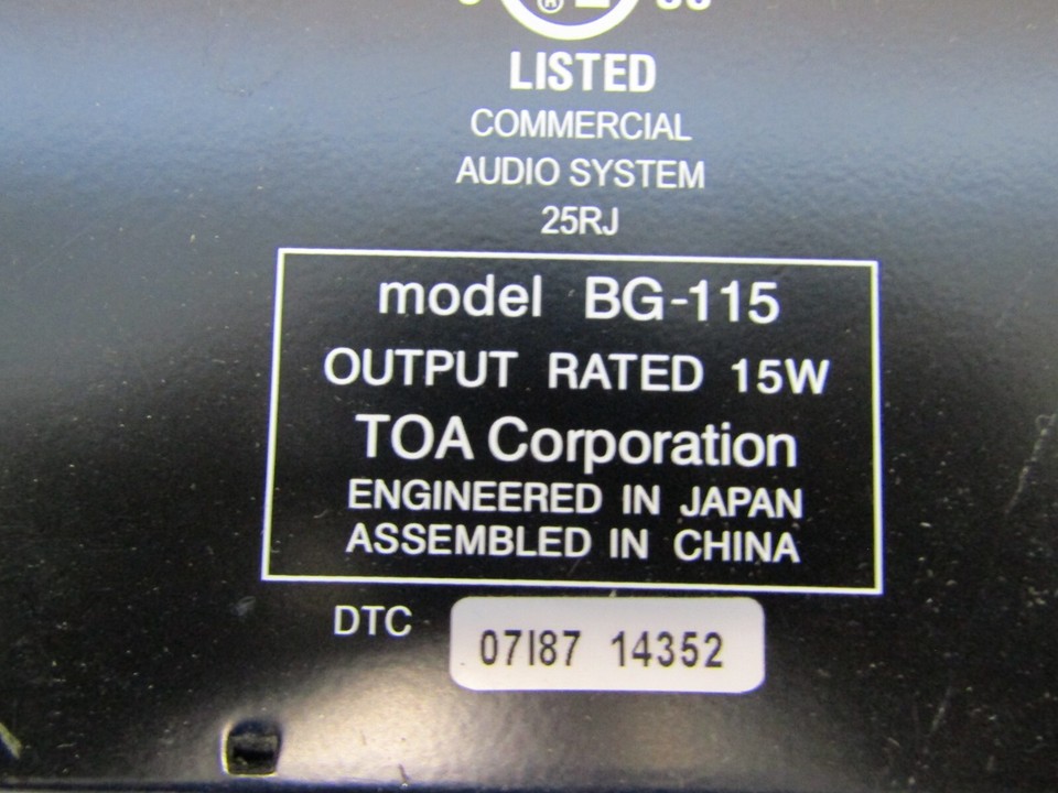 TOA BG-115 Integrated Amplifier | eBay