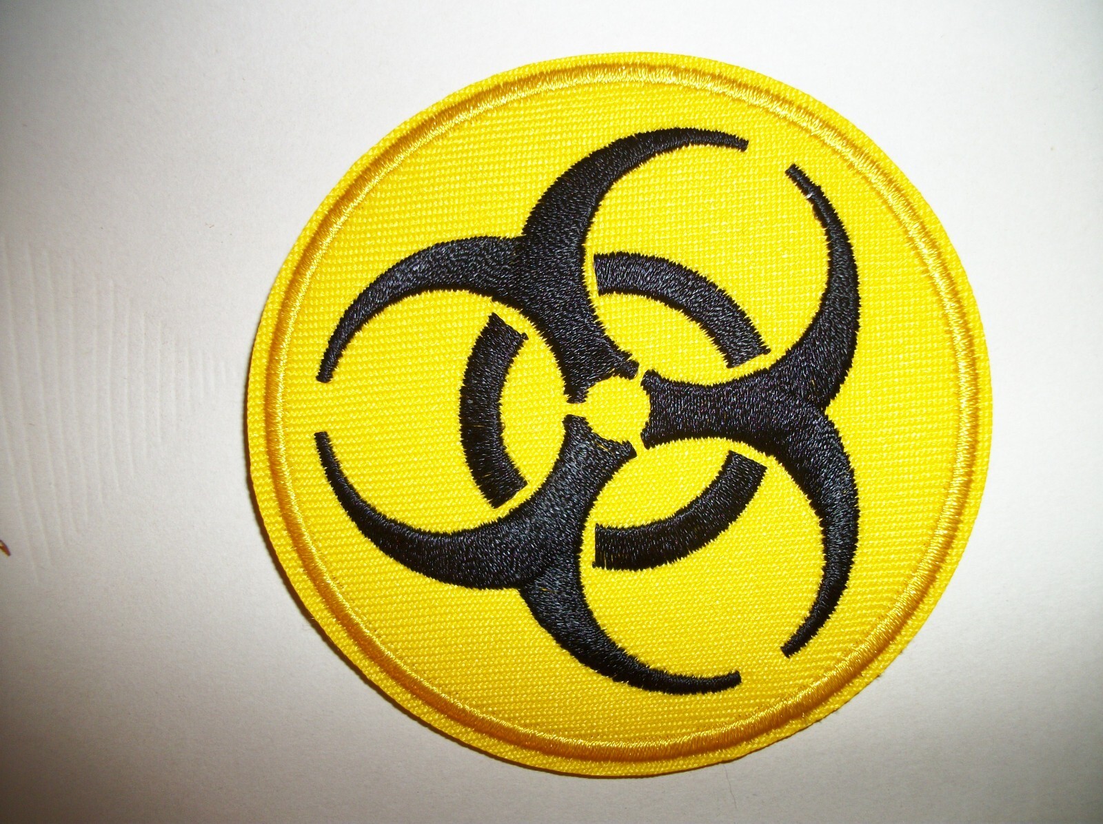 Biohazard Caution~Biker~Embroidered Patch~3" Round"~Iron or Sew On | eBay