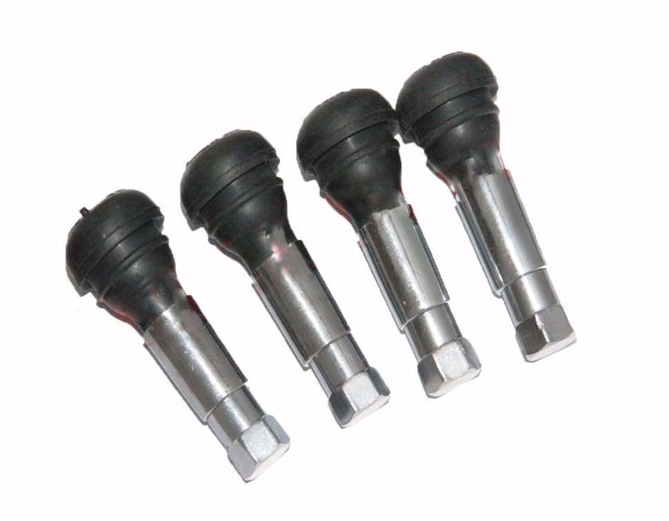 Set of 4 TR414 Tubeless Rubber Car Tyre Wheel Snap in Valve With Dust Caps | eBay
