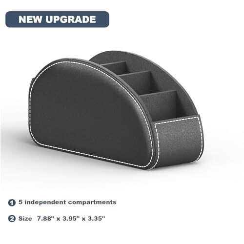 Tv Remote Control Holder With 5 Compartmentspu Leather Remote Caddy/box ...