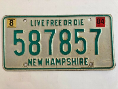 1984 New Hampshire License Plate Natural Sticker All Original | eBay
