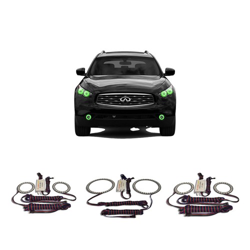 Bright Green Angel Eye Headlight & Fog Light Halo kit for Infiniti FX35 ...