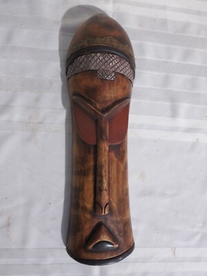 African Metal & Wood Mask Hand Crafted in Ghana | eBay