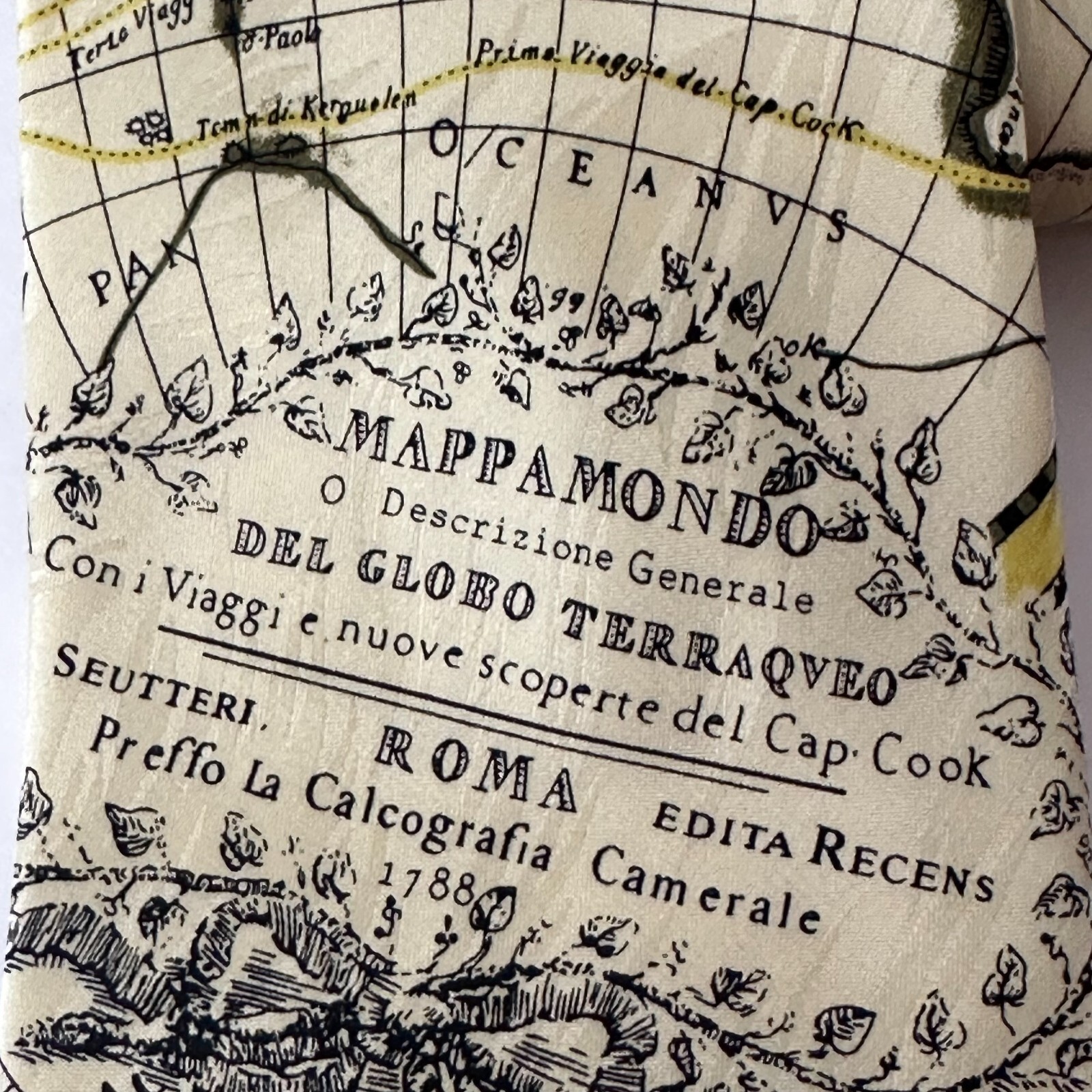 Museum Artifacts, World Globe Map, Neck Tie, 100% Sil… - Gem